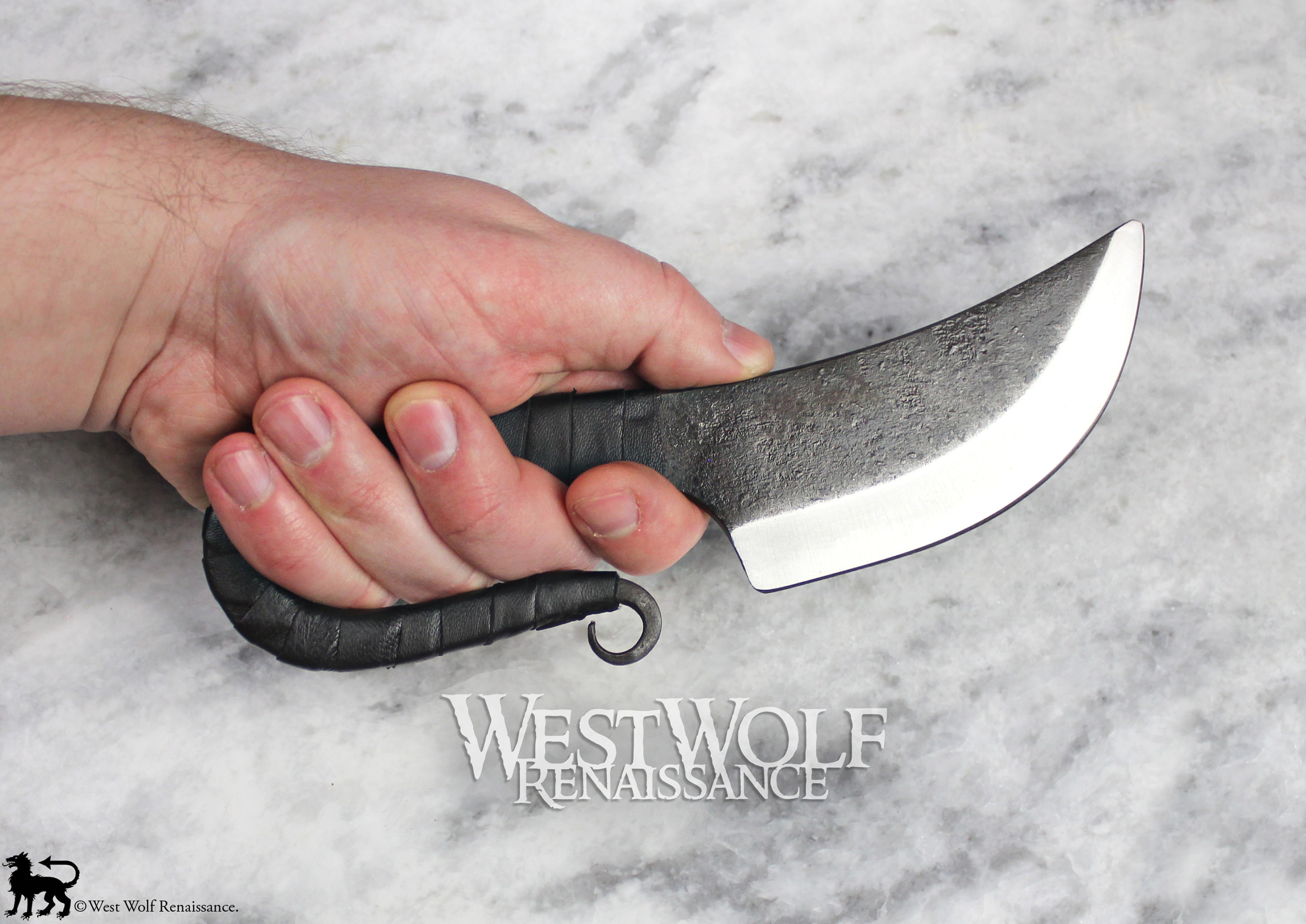 Hand-forged Medieval Knife With Leather-wrapped Handle and - Etsy