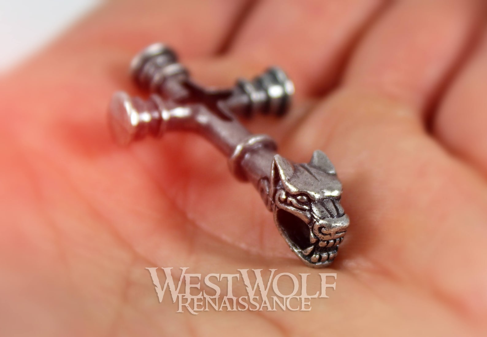 Viking Fenrir Wolf Cross Pendant Your Choice of Pewter | Etsy
