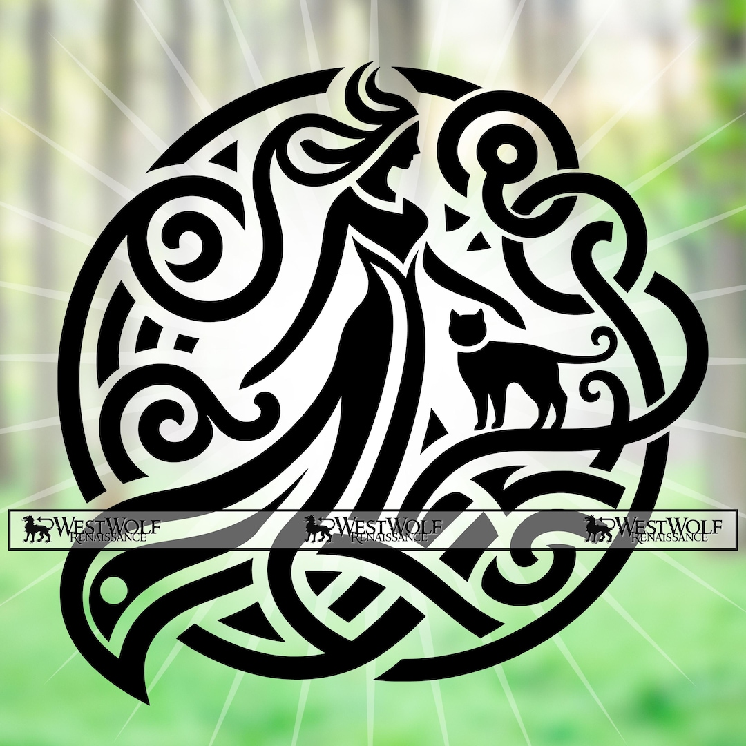 Norse Mythology Goddess Freya Design - Original SVG Vector Graphic Art ...