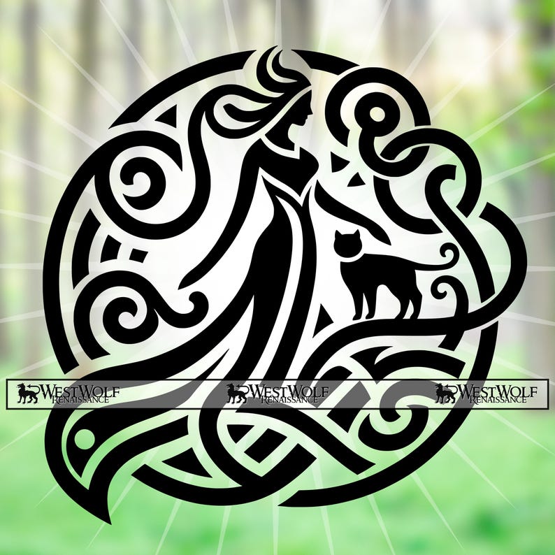 Norse Mythology Goddess Freya Design - Original SVG Vector Graphic Art ...