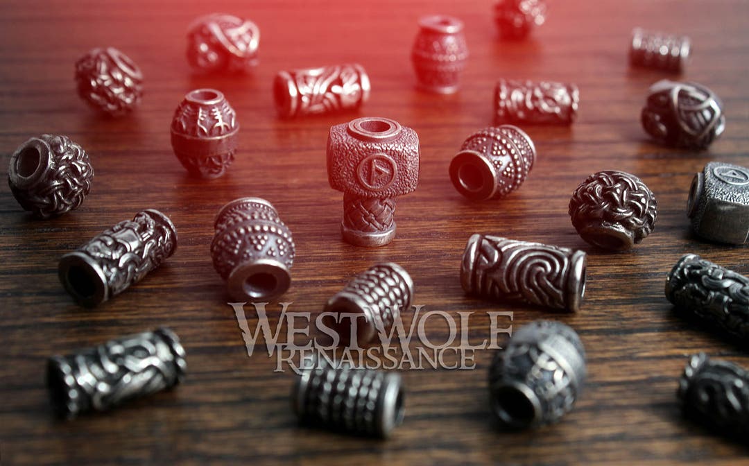 Silver Viking Beads for Jewelry, Beards, Hair, or Dreadlocks --- Norse ...