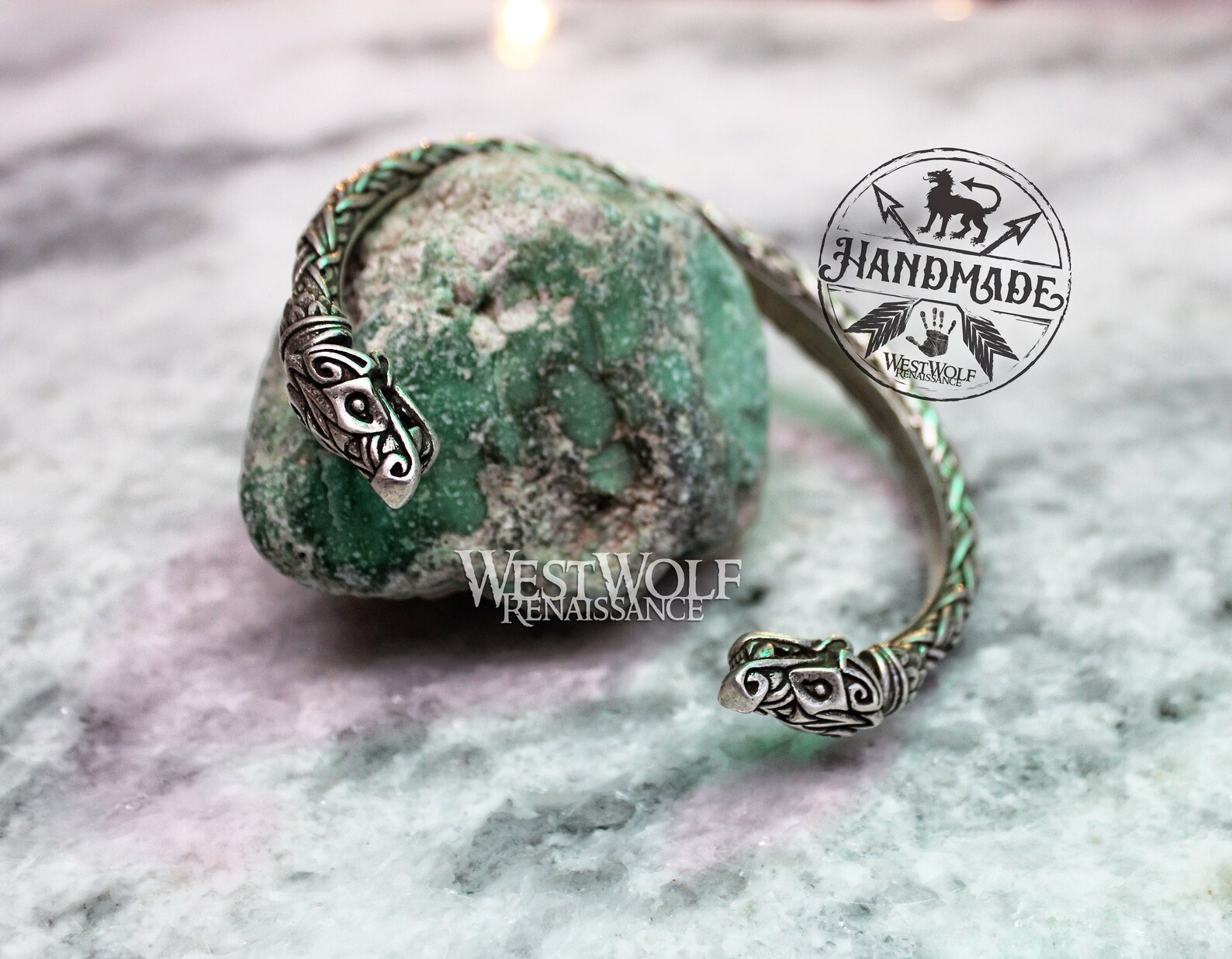 Viking Dragon Torc - Silver Beast Bracelet or Arm Ring --- Norse ...