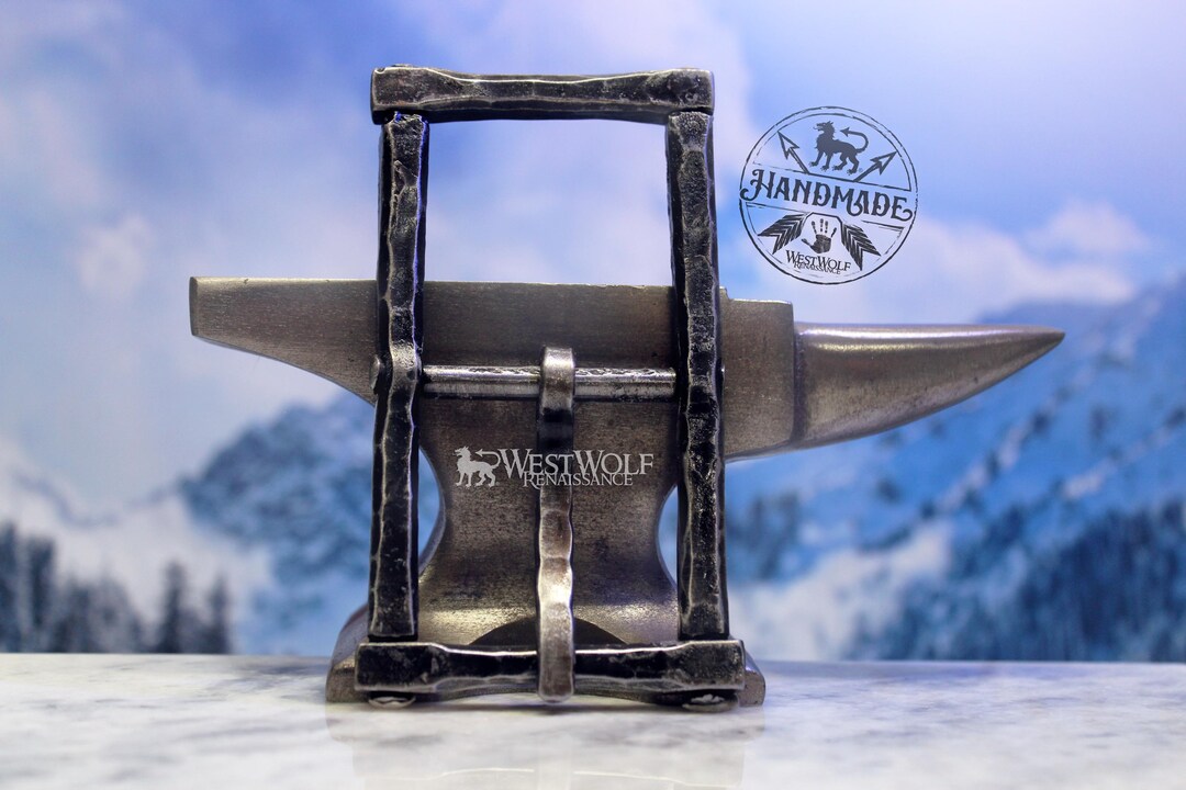 Large Hand-forged Steel Rectangle Belt Buckle - Unbreakable ...