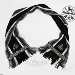 Woven Viking Scarf With Valknut Symbols - Winter Fashion --- Norse ...