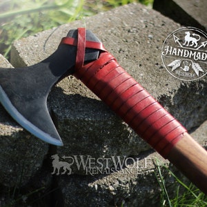 Large Hand-forged Steel Viking Axe With Custom Carved Runes ...
