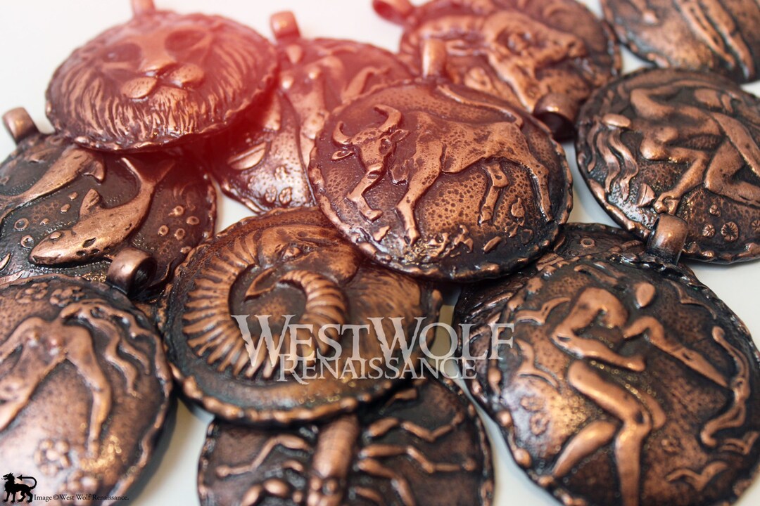Zodiac Symbol Pendants - Made of Copper - Horoscope, Astrology, Sign ...