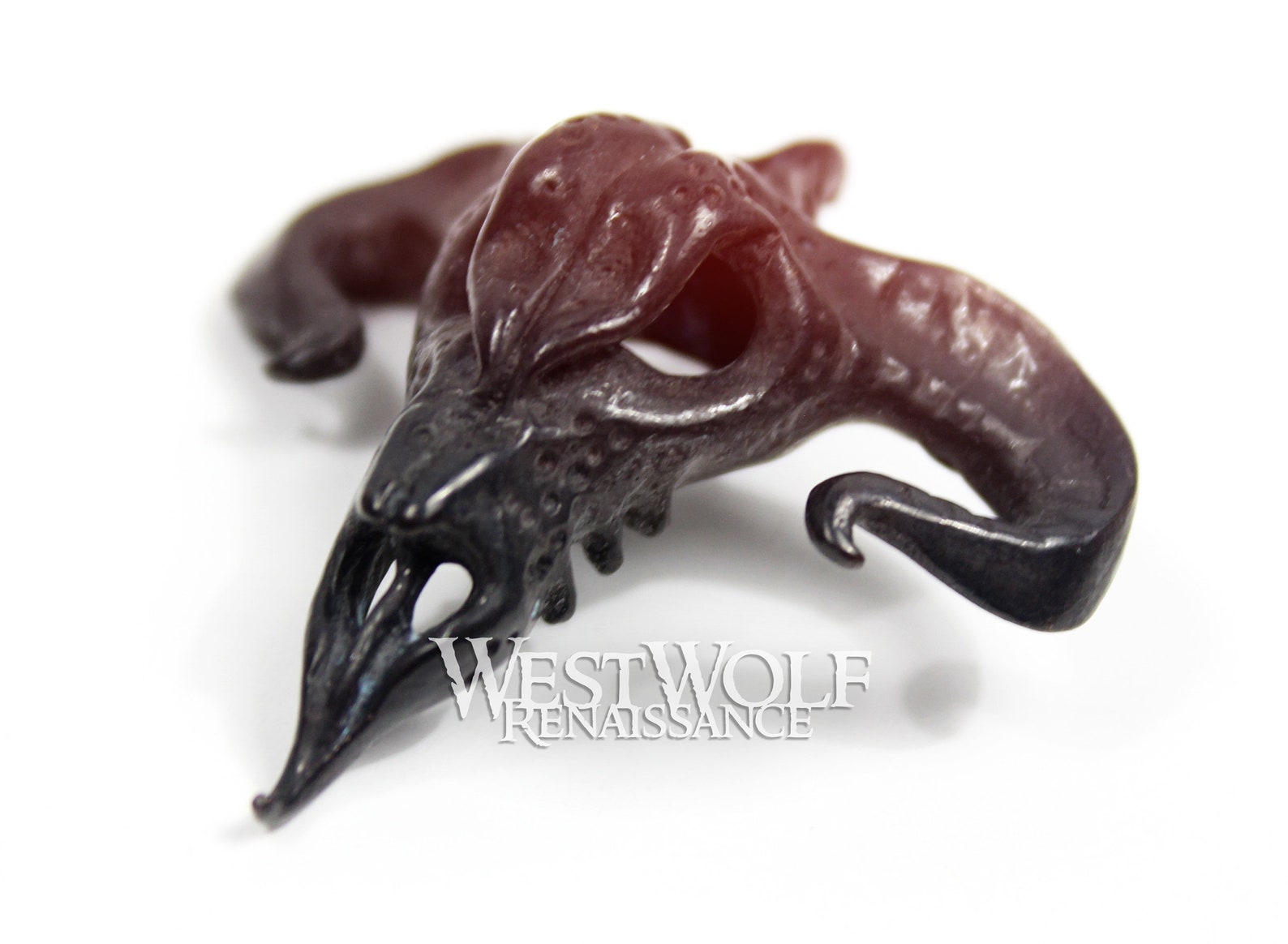 Horned Demon Skull Pendant Solid Bronze - Etsy