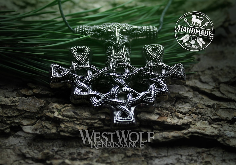 Large Viking Multi Cross Raven Head Pendant Hiddensee | Etsy