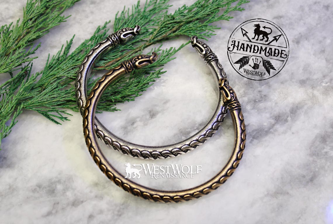 Viking Dragon Torc of Ragnar Lothbrok --- Dragon Head Bracelet or Arm ...