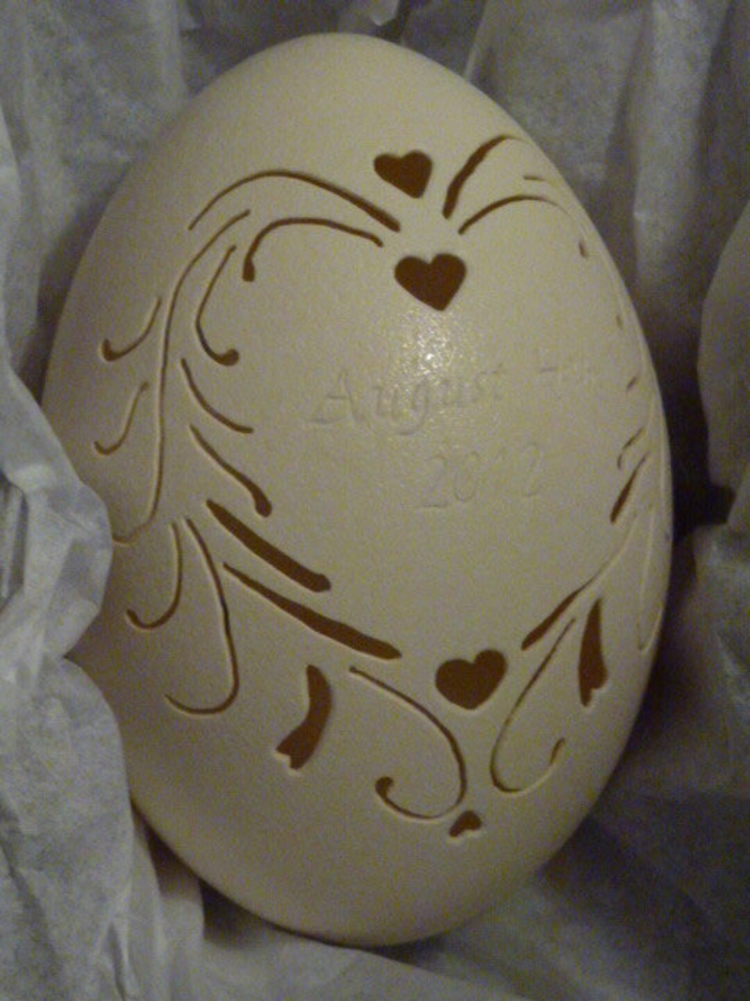 Hand-carved Rhea: Wedding Egg Custom Name Date (#123) - Etsy