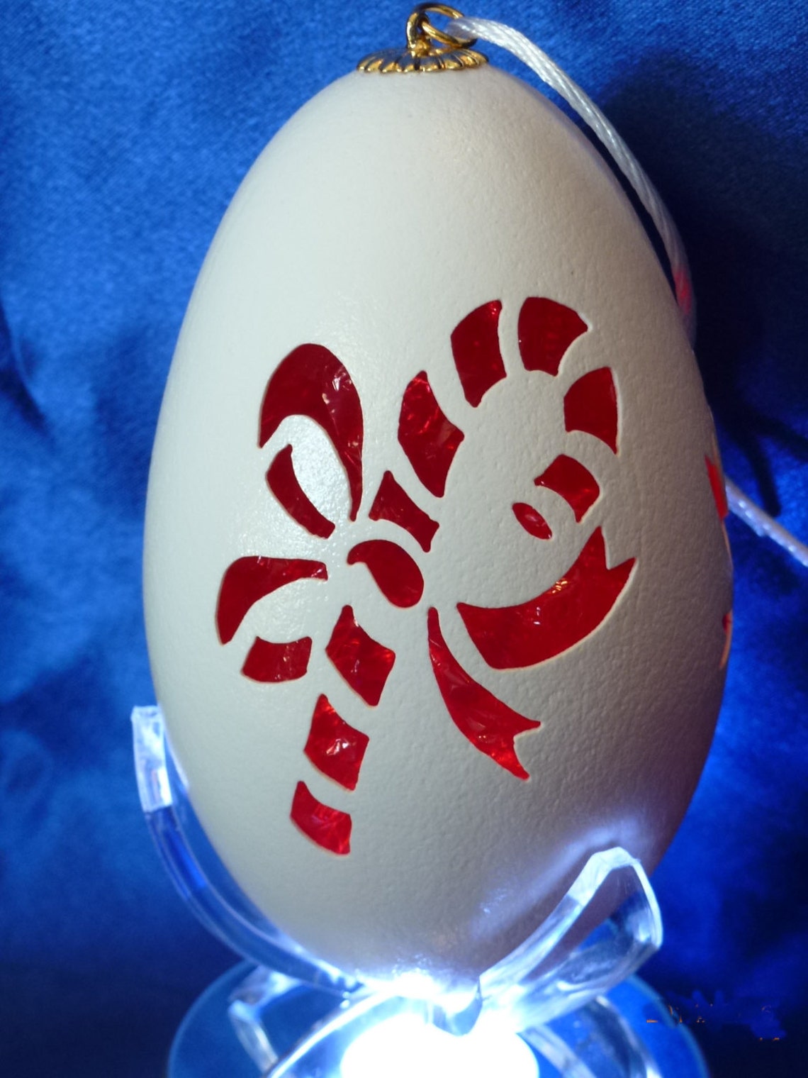 Hand-carved Goose Egg: Candy Canes Are Yummy! (#47) - Etsy
