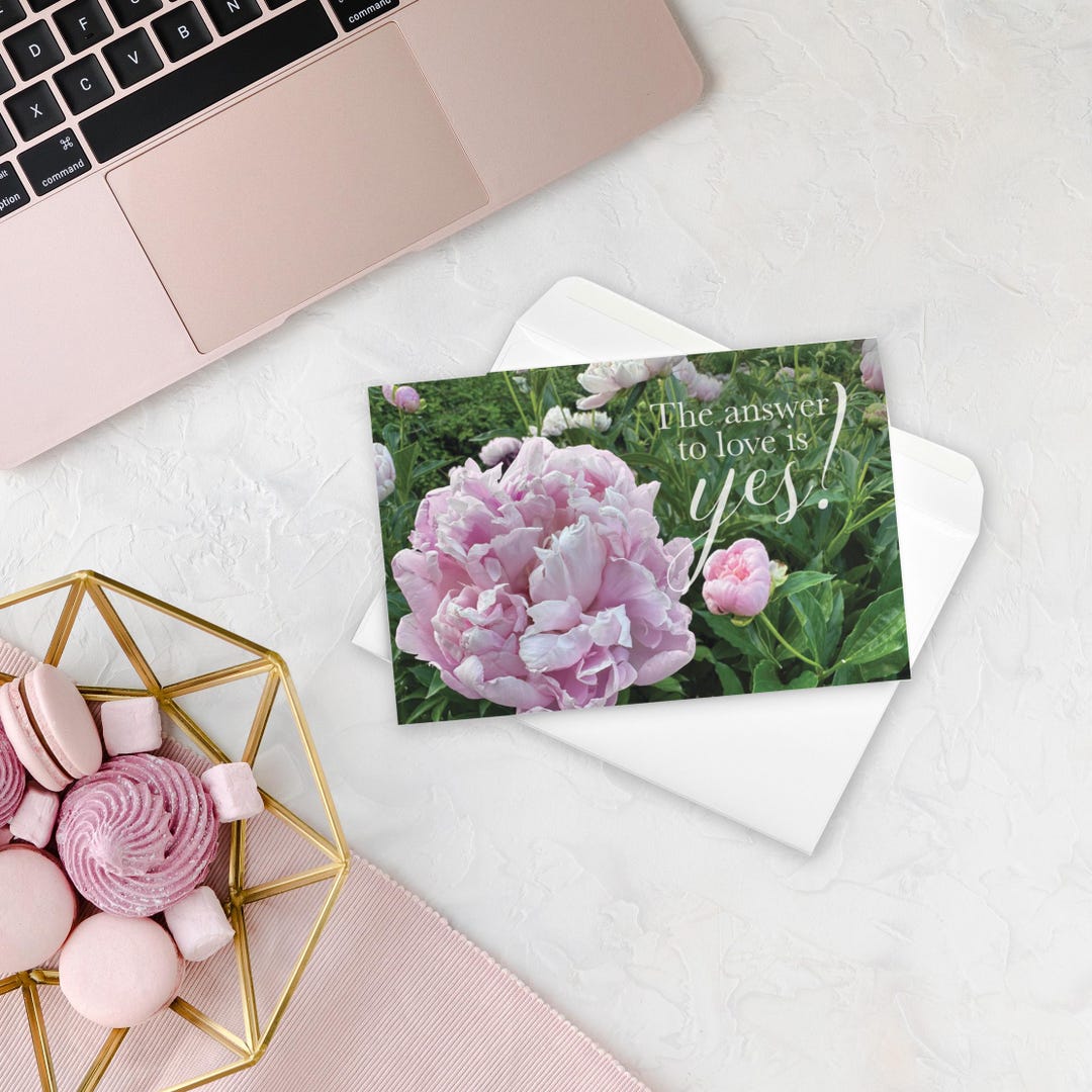Congratulations on Your Wedding Card, With Charming Pink Peony - Etsy