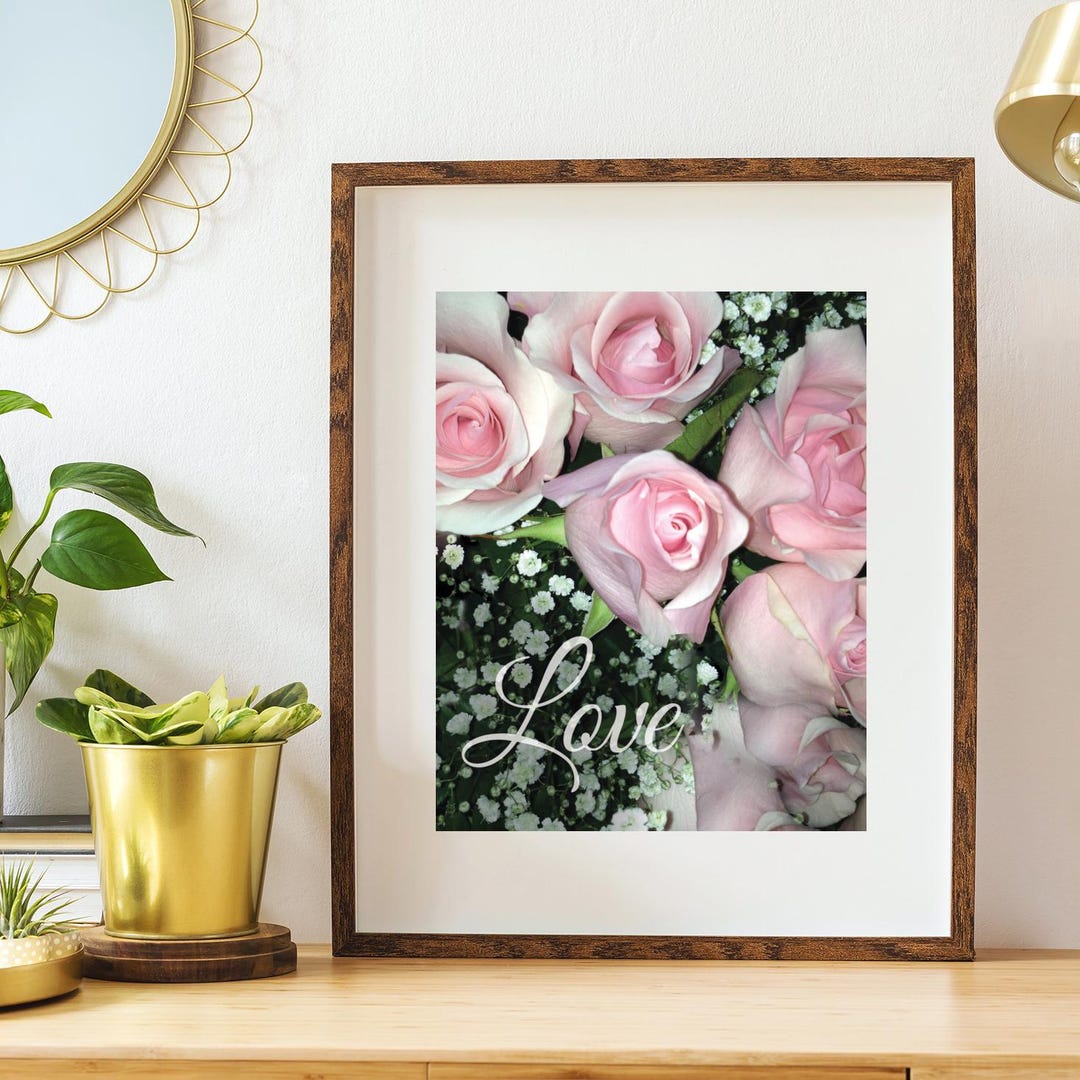 Pink Roses Wall Art That Celebrates Love - Etsy