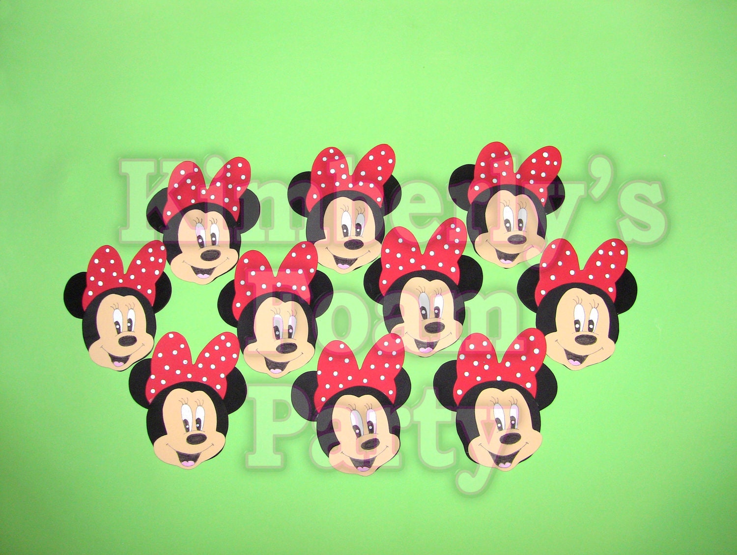 10 Minnie Mouse Red Bow Foam Cut Outs | Etsy