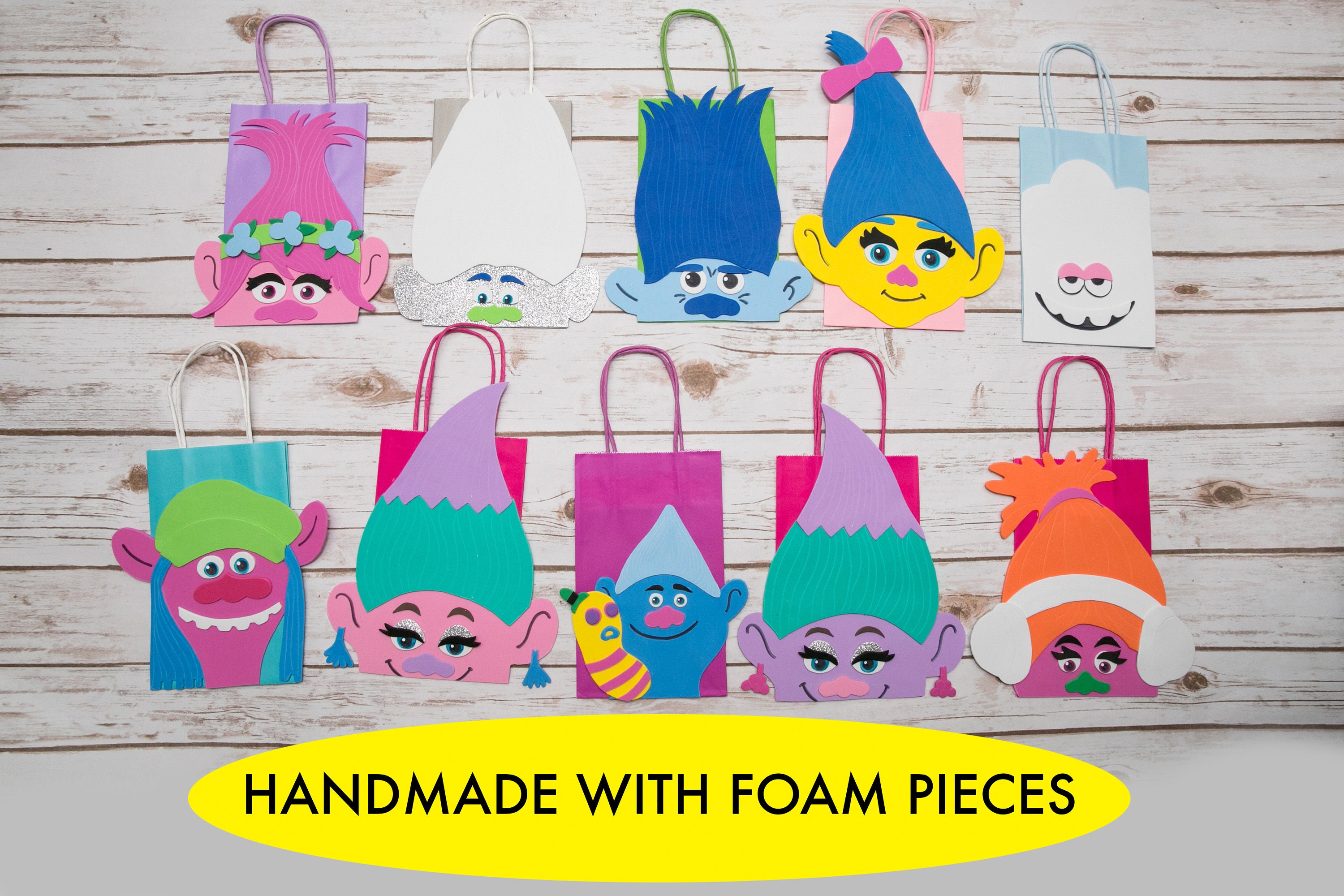 Trolls Party Bags, Trolls Birthday Party, Trolls Foam Bags, Trolls ...