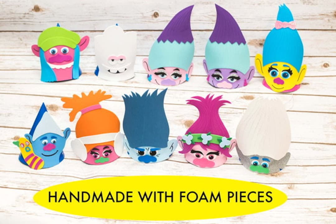 Trolls Party Hats, Trolls Birthday, Trolls Favors - Etsy