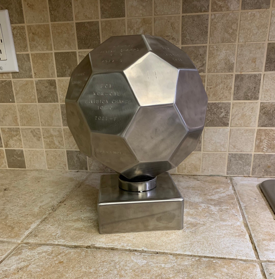 Metal 3D Soccer Ball and Stand- Stainless Steel - Etsy