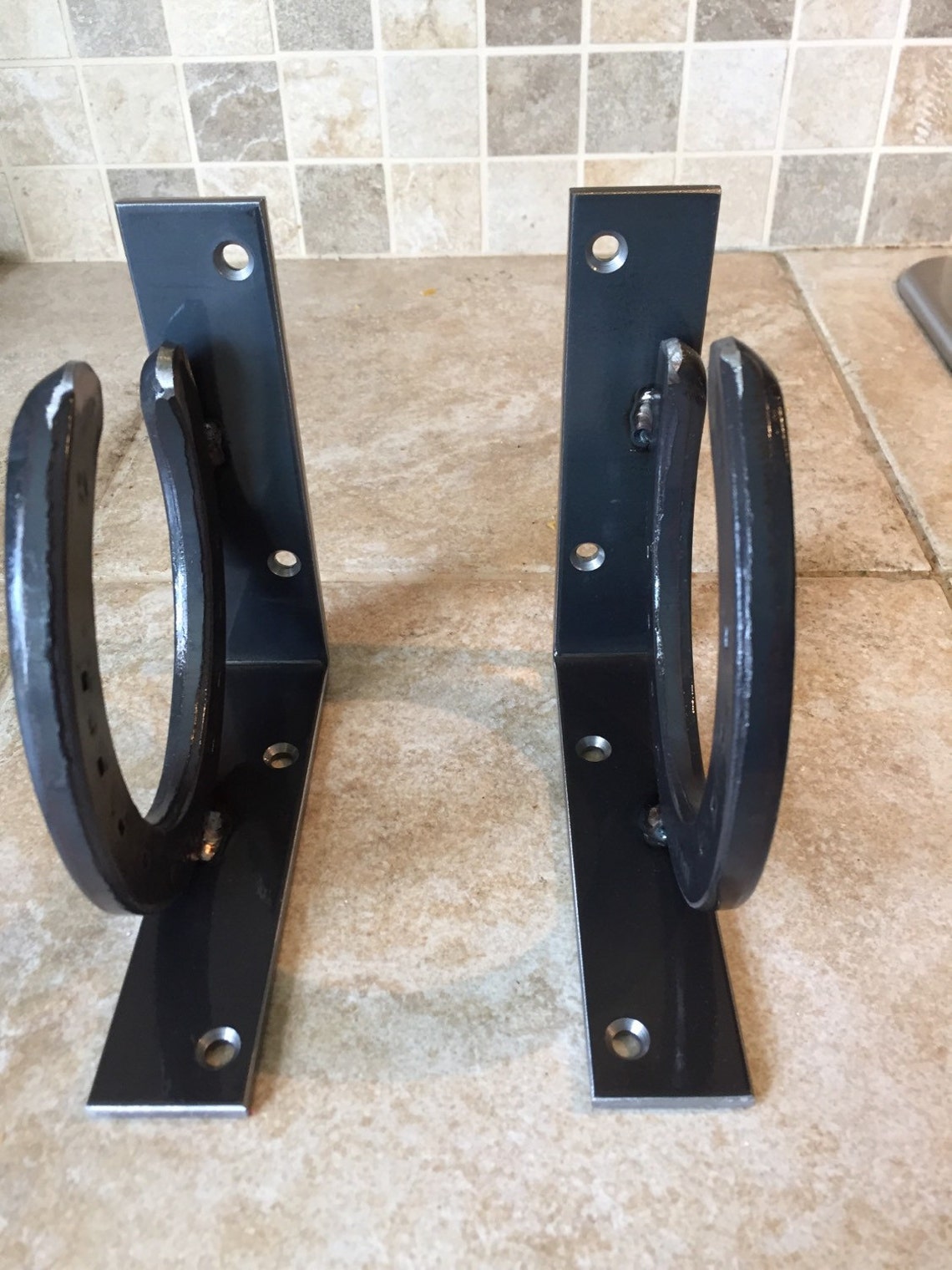 2 Sets of Horseshoe Shelf Brackets / Holiday Sale Price - Etsy