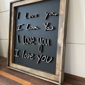 I Love You Sign - Handwriting Sign - Custom Wall Art - Mothers Day Gift ...
