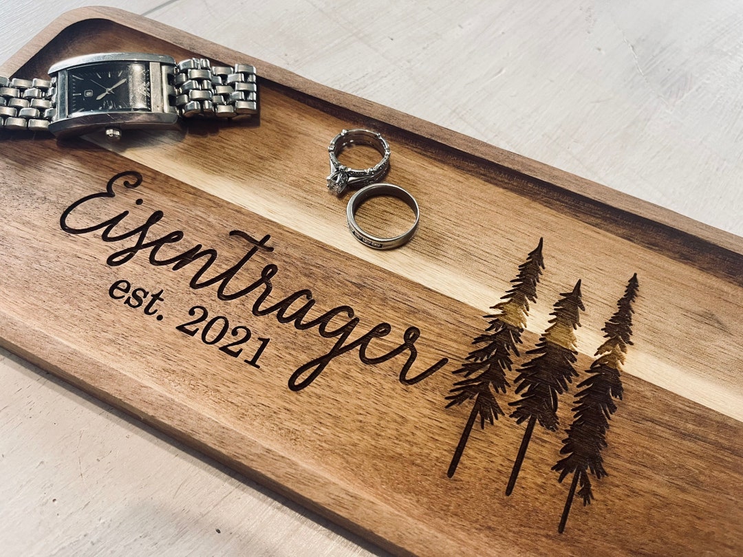Custom Ring Tray - Jewelry Tray - Personalized Wood Tray - Boho Trees ...