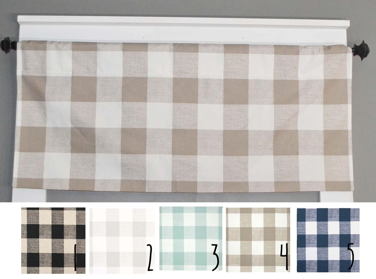 Plaid Valance Buffalo Plaid Kitchen Curtains Kitchen - Etsy