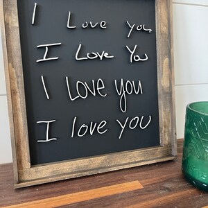 I Love You Sign - Handwriting Sign - Custom Wall Art - Mothers Day Gift ...