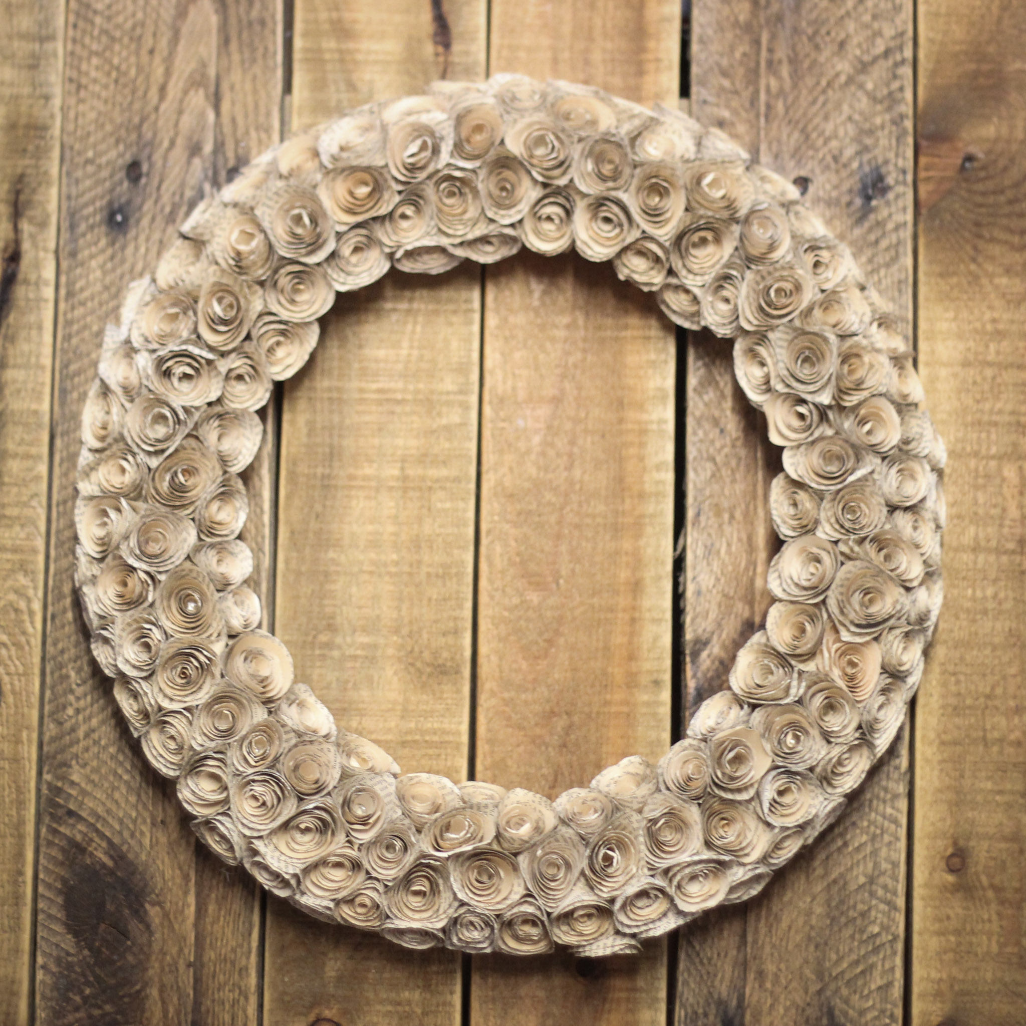 Book Page Rolled Rose Wreath // Paper Rose Wreath Made to - Etsy