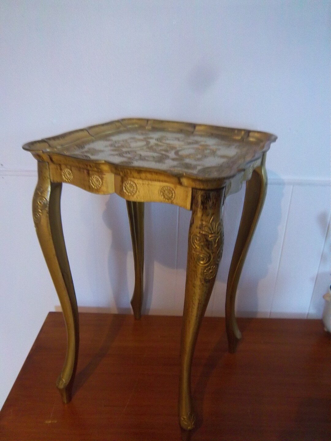 Vintage Small Florentine Art Side Table / Made I Italy / Hollywood ...