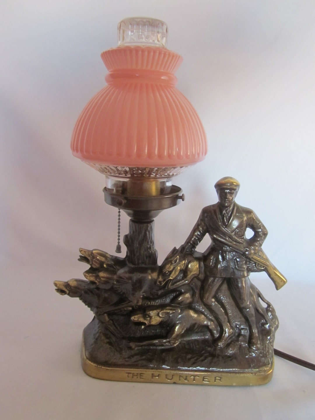 Vintage Art Deco Lamp "the Hunter" Copper Bronze Table Lamp - Etsy