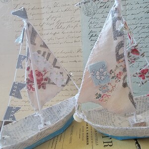 Paper Mache Ship With French Linen Sails - Etsy