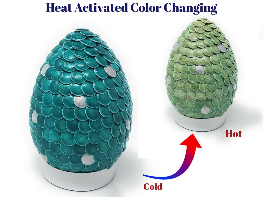 Dragon Egg, Color Changing Scales Forest Dragon 4" Turquoise Green to ...