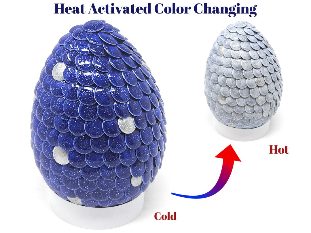 Dragon Egg, Color Changing Egg 4" Blue and Silver to Light Blue - Etsy
