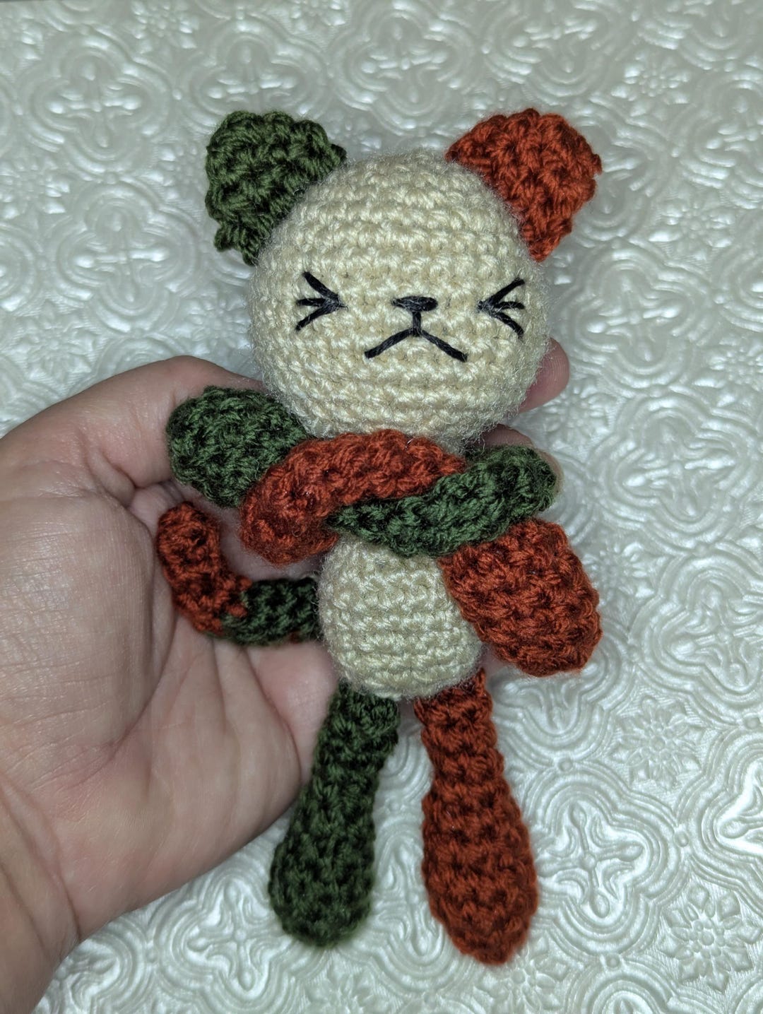 Handmade Crocheted Christmas Grumpy Cat Plushie – Festive Amigurumi ...