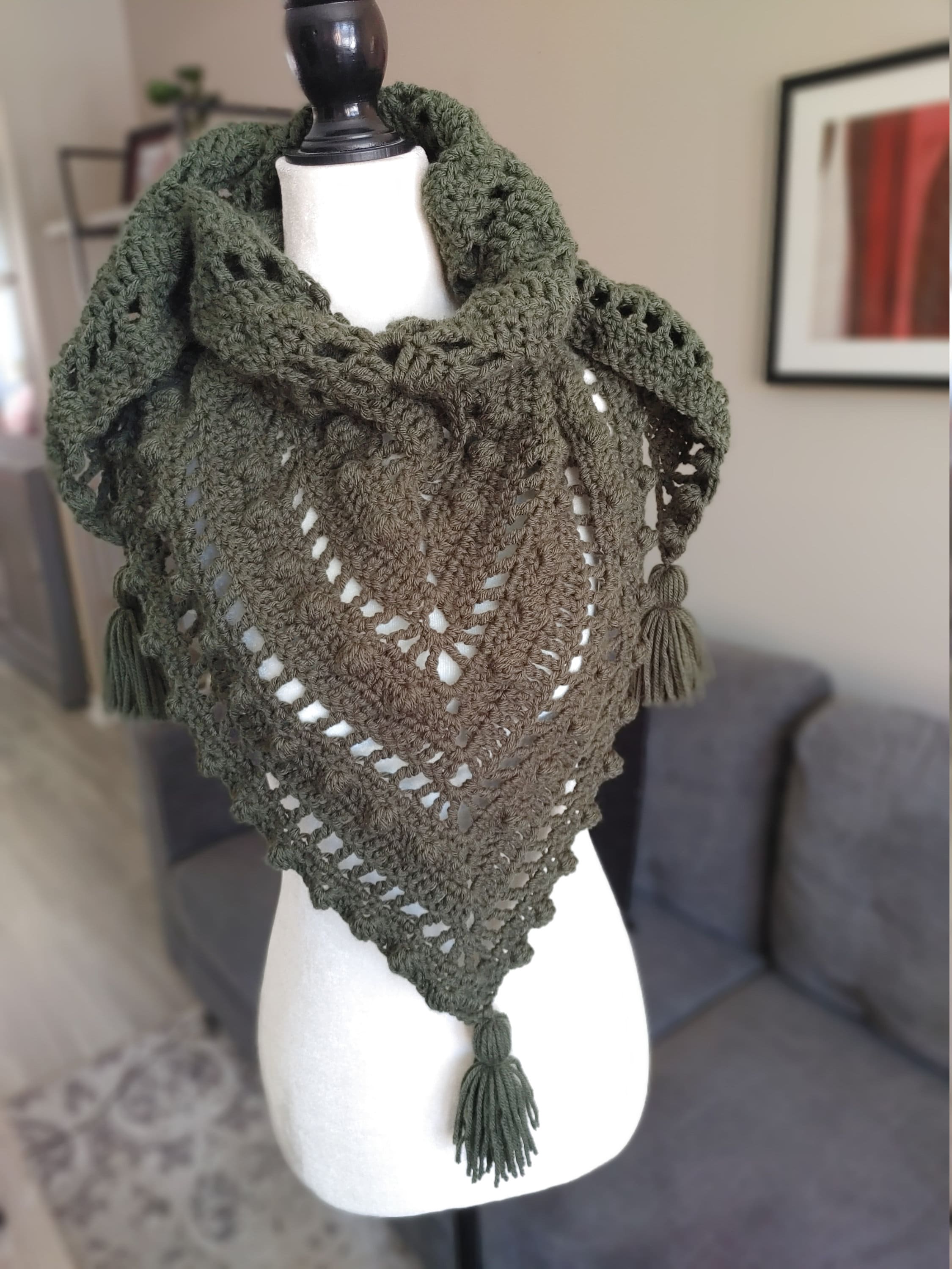 Spring in Bloom Crochet Shawl Pattern: Triangle Scarf (PDF Pattern) - Etsy
