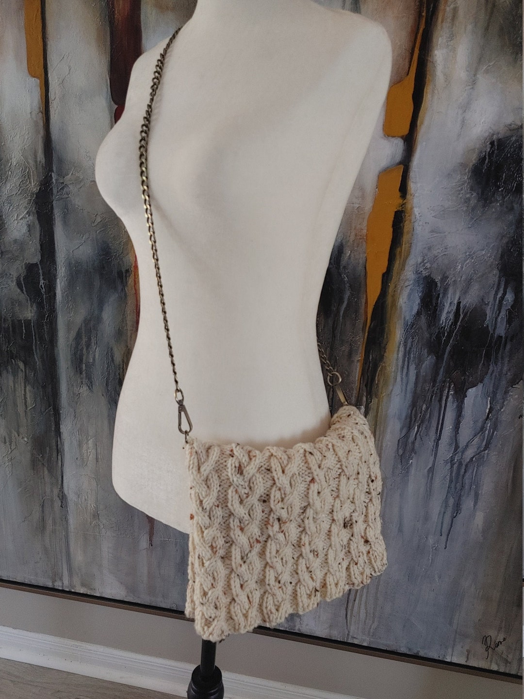 KNIT BAG PATTERN, Knit Purse Pattern, Fold Over Style Bag Pattern, Knit ...