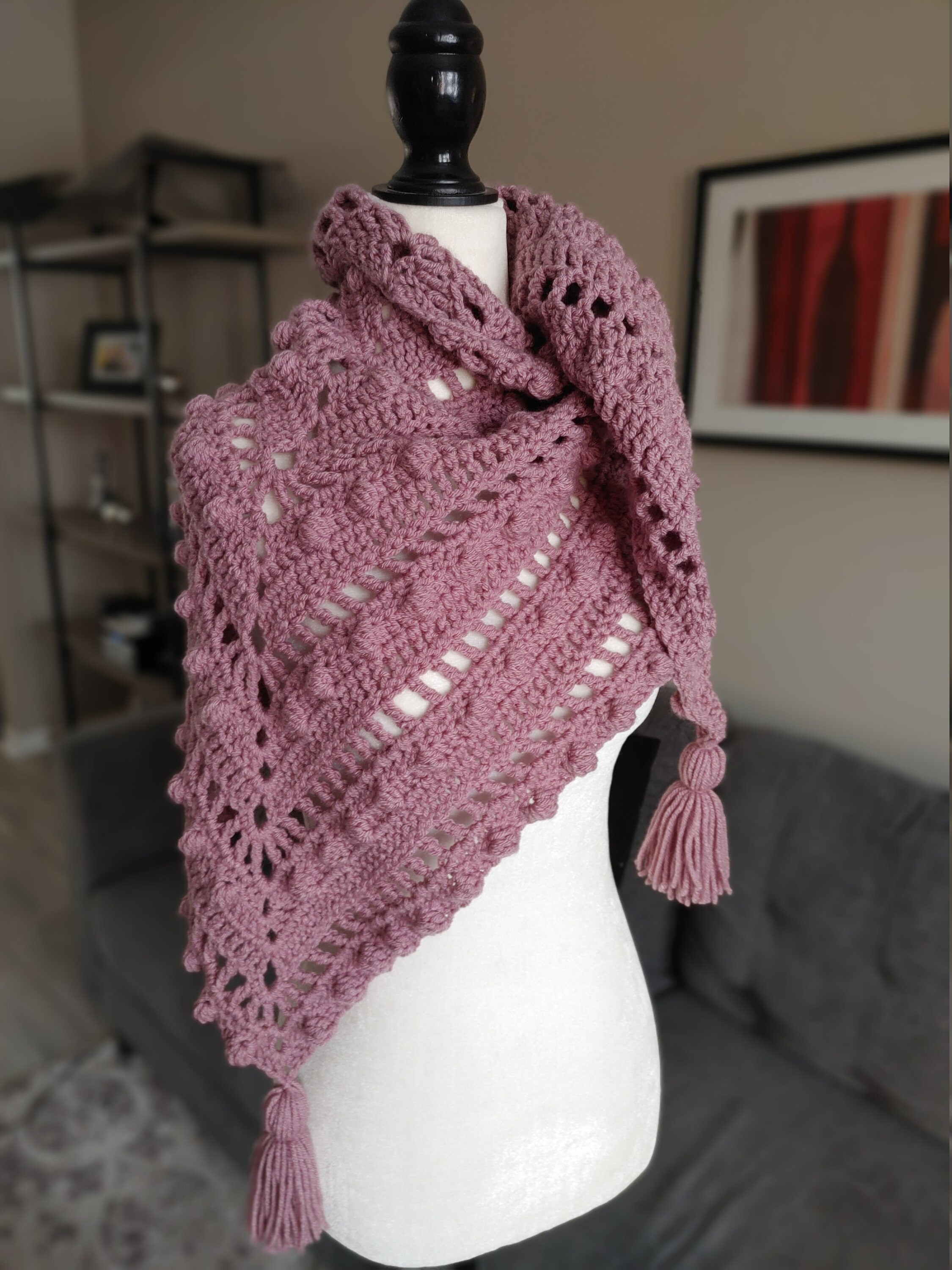 Spring in Bloom Crochet Shawl Pattern: Triangle Scarf (PDF Pattern) - Etsy
