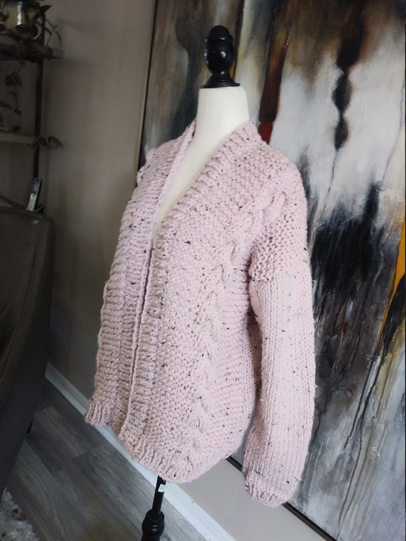 KNIT SWEATER PATTERN Chunky Knit Sweater Pattern, Cardigan Style ...