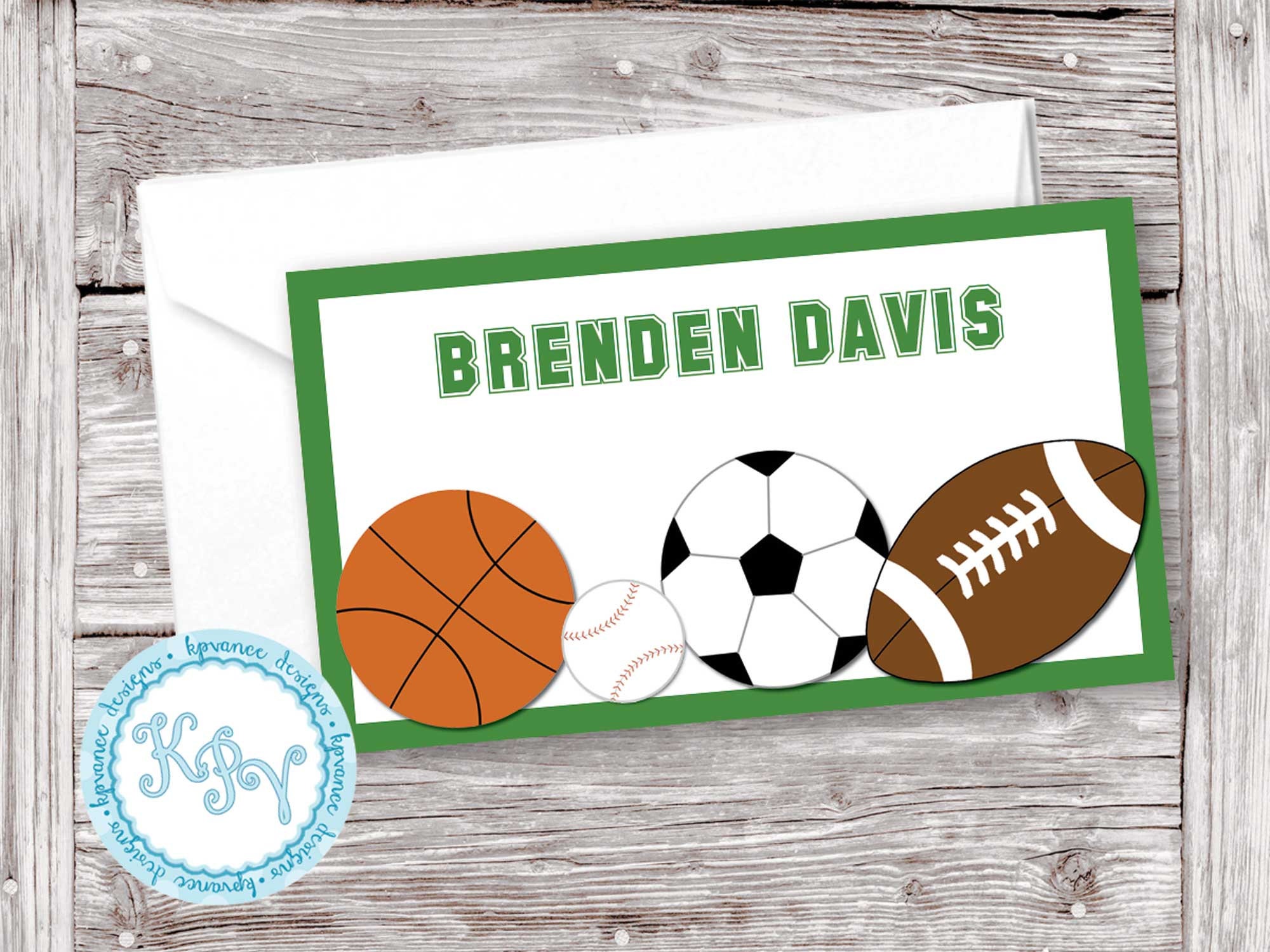Paper & Party Supplies Business & Calling Cards All Sports Personalized ...