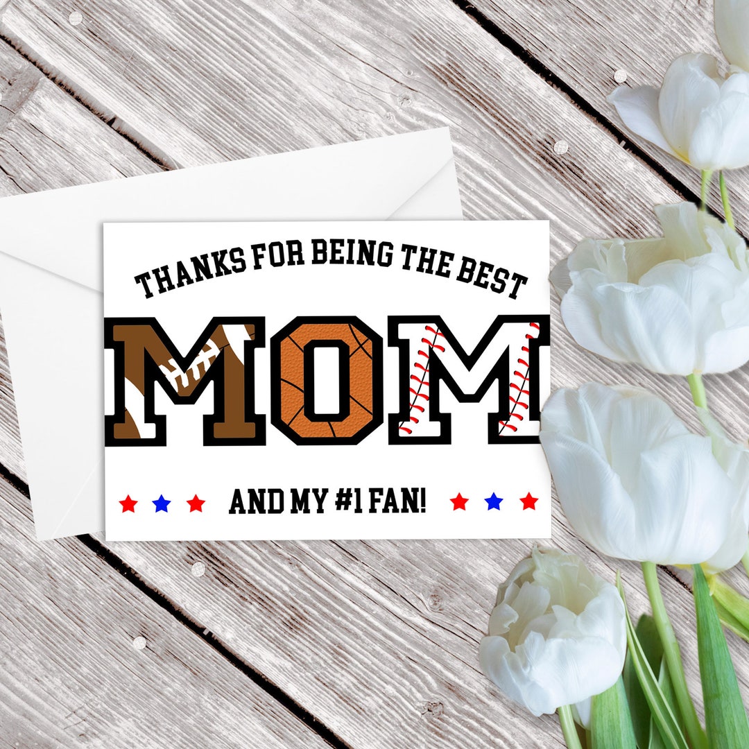 Sports Mom Greeting Card, Baseball|basketball|football - Etsy