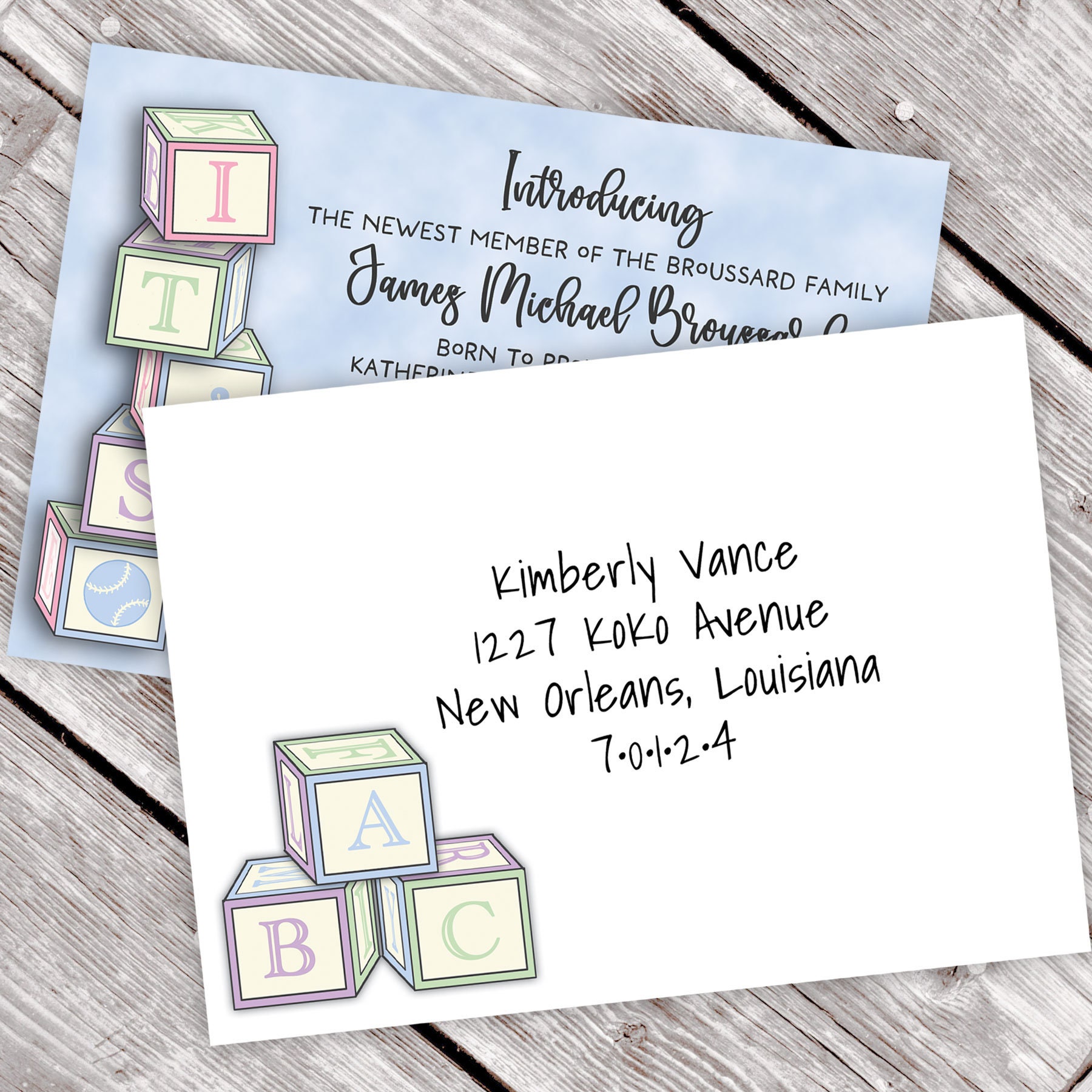 IT'S A BOY Baby Blocks Invitations Announcement - Etsy