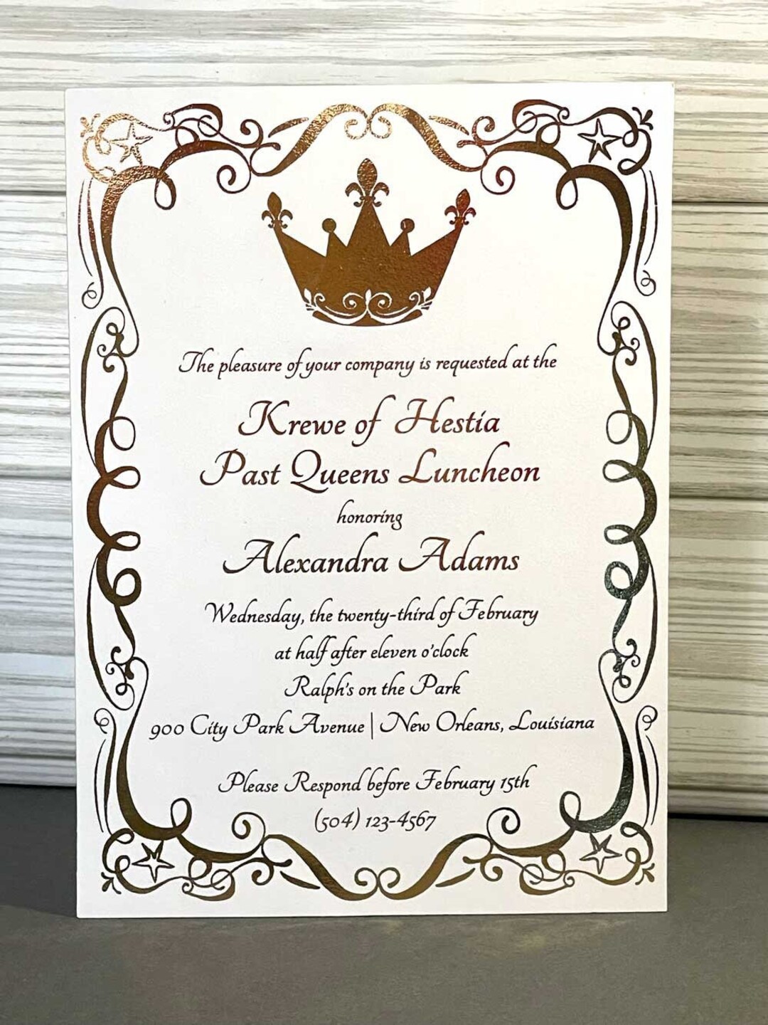 Gold Foil Crown Invitation - Etsy