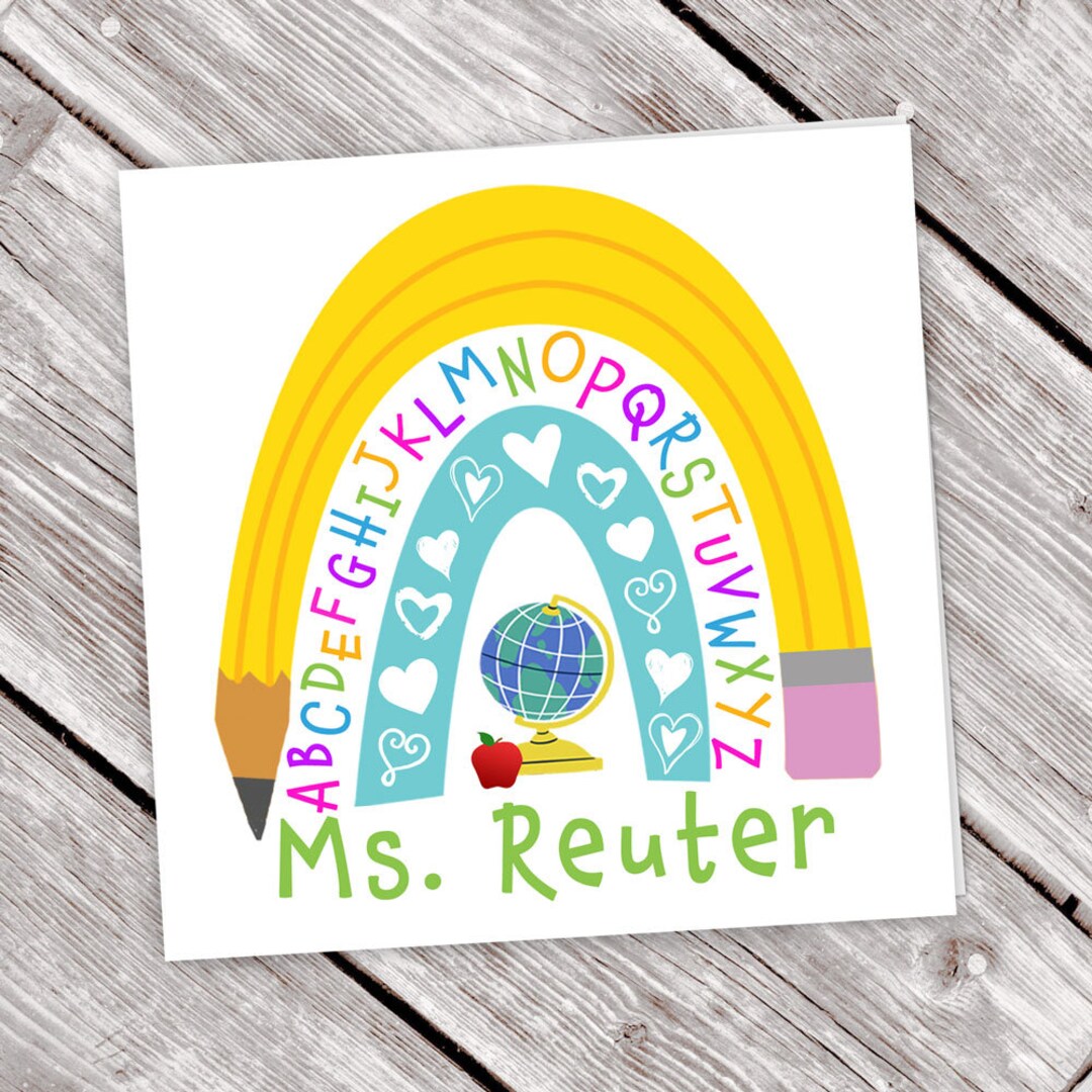 Rainbow Teacher Appreciation Card - Etsy