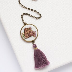 Embroidered House Aesthetic Bookmark, Cozy Hut Book Accessories ...