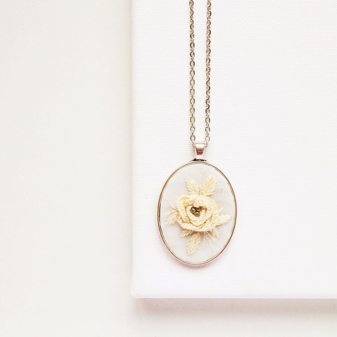 Filipiniana Hand Embroidered Rosal Necklace, Filipino Barong Tagalog ...