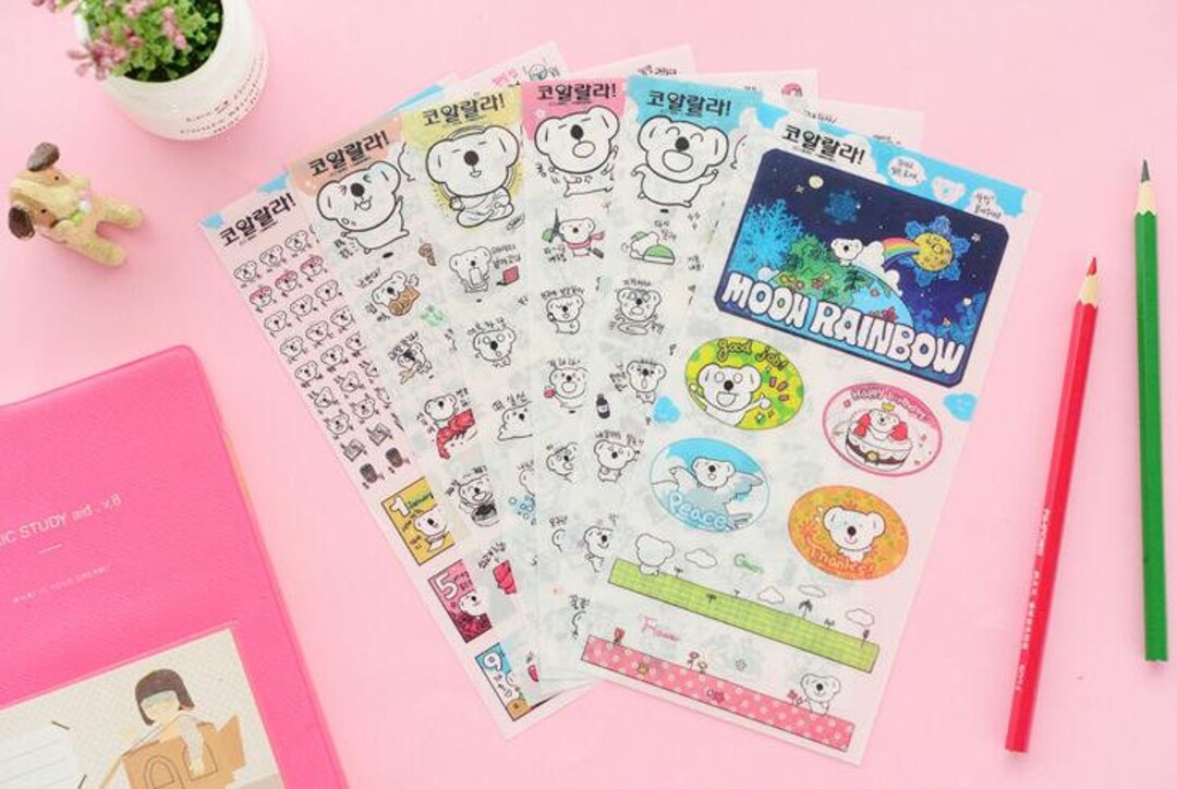 Cute Cartoon Koala Sticker PVC Sticker Deco Diary Korean Sticker ...
