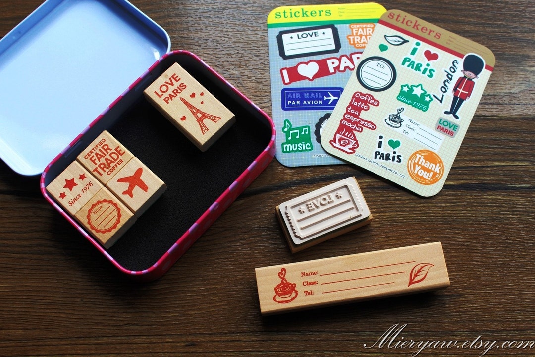 Diary Stamp and Sticker Set in Tin Box: Filofax Stamps - Etsy