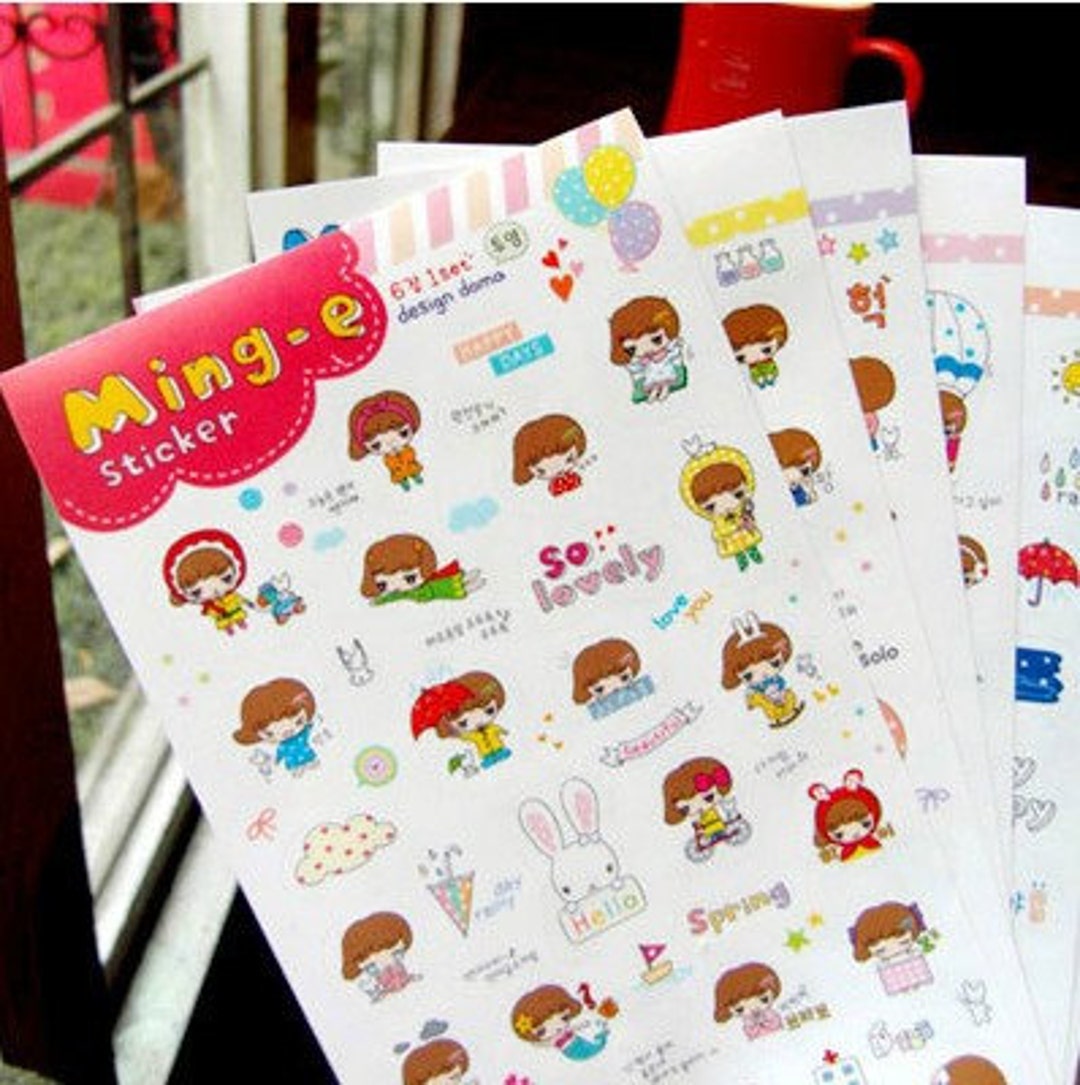 Ming-e Sticker Set Korean Transparent Sticker Diary Sticker Deco ...