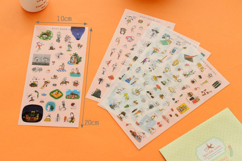 Korean Lovely Sticker Set Transparent Sticker Cell Phone | Etsy