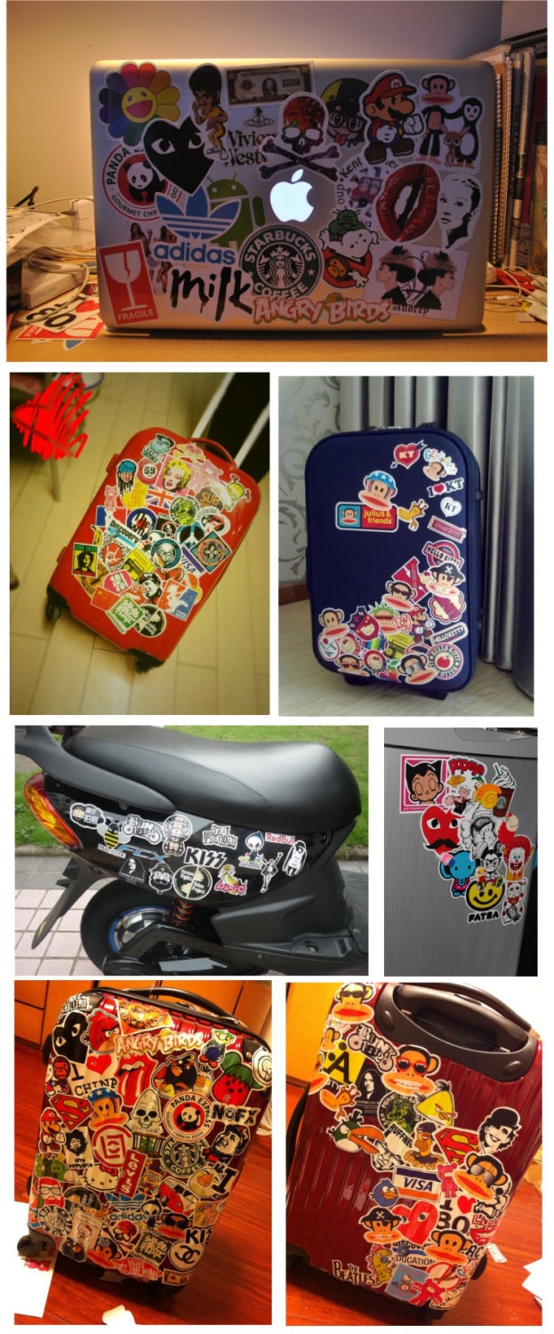 1 Sheet Waterproof Suitcase Sticker Laptop Sticker Deco | Etsy