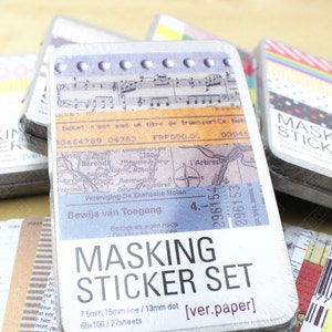 Masking Sticker Set Packed in Tin Case Deco Sticker Diary Sticker ...